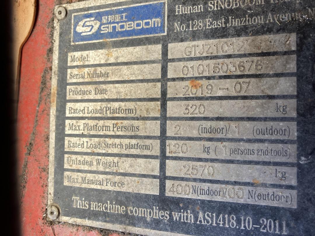 Used Sinoboom GTJZ1012 2019 | Turners Trucks & Machinery for Sale ...