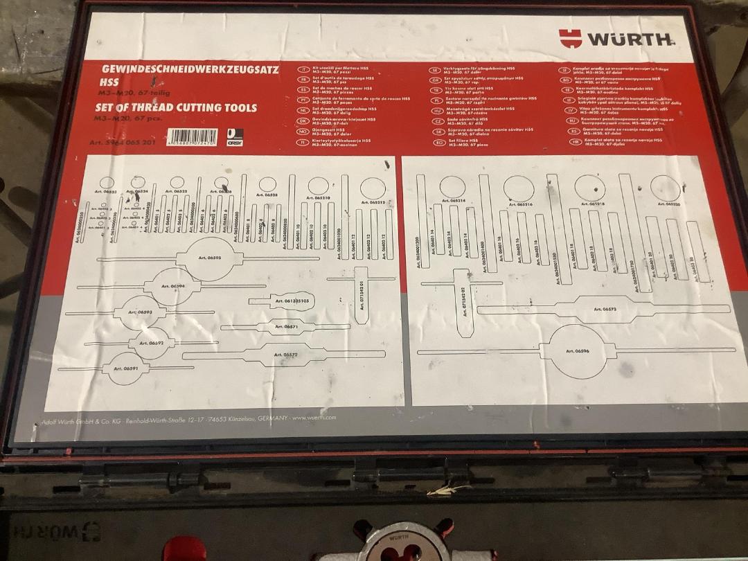 Great Deal On WURTH Set of cutting tool in carry case | 25409057 ...
